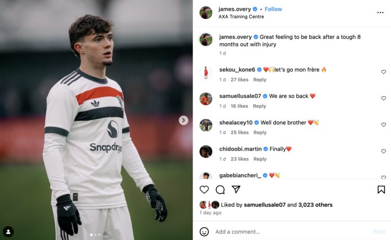 Man Utd coach sings praises of “great” James Overy, he experienced ...
